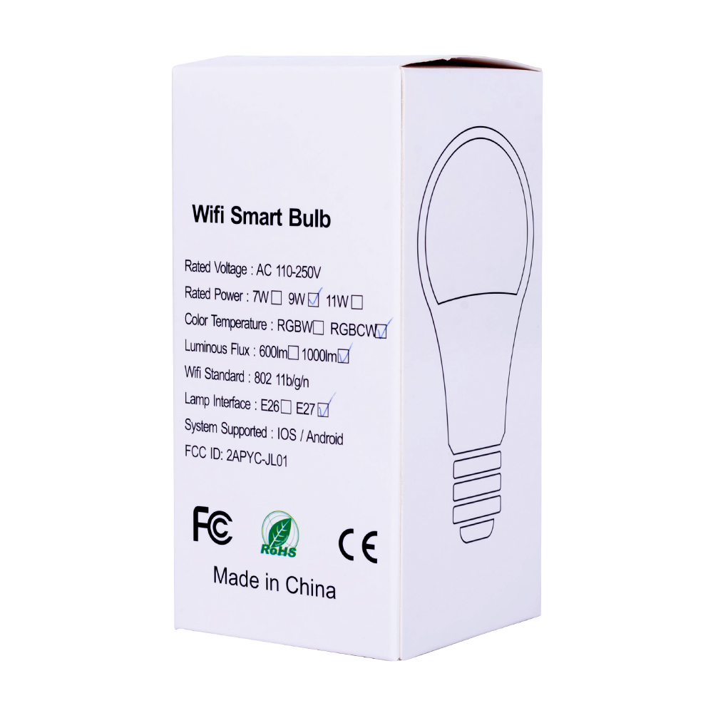 Bec inteligent LED WiFi, Smart RGBCW, 9W, 1000lm | Smart Products