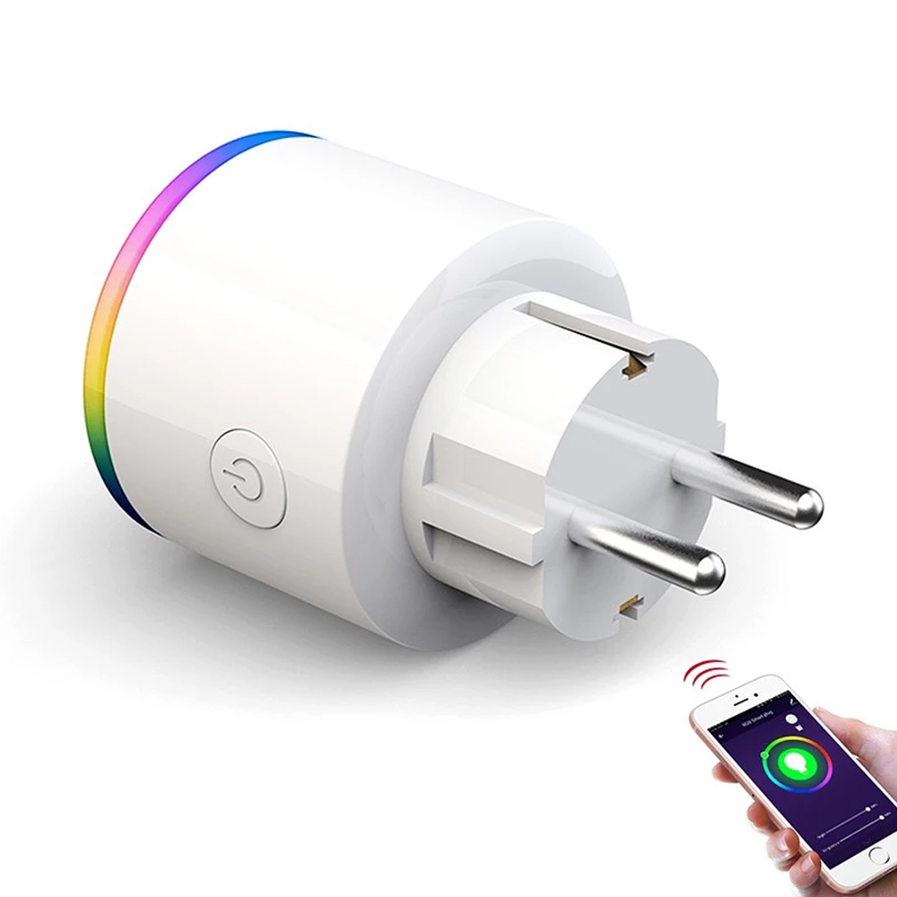Priza programabila cu monitorizare consum WiFi 16A, LED RGB | Smart ...