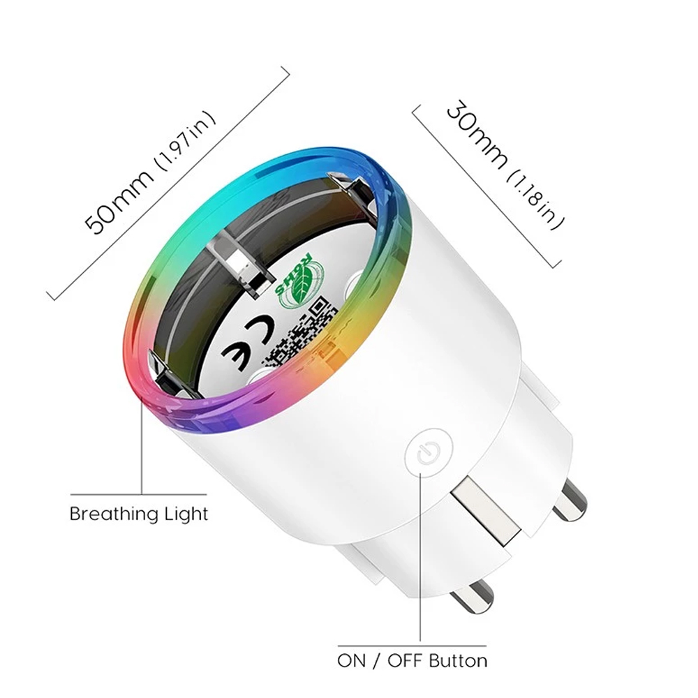 Priza programabila cu monitorizare consum WiFi 16A, LED RGB | Smart ...