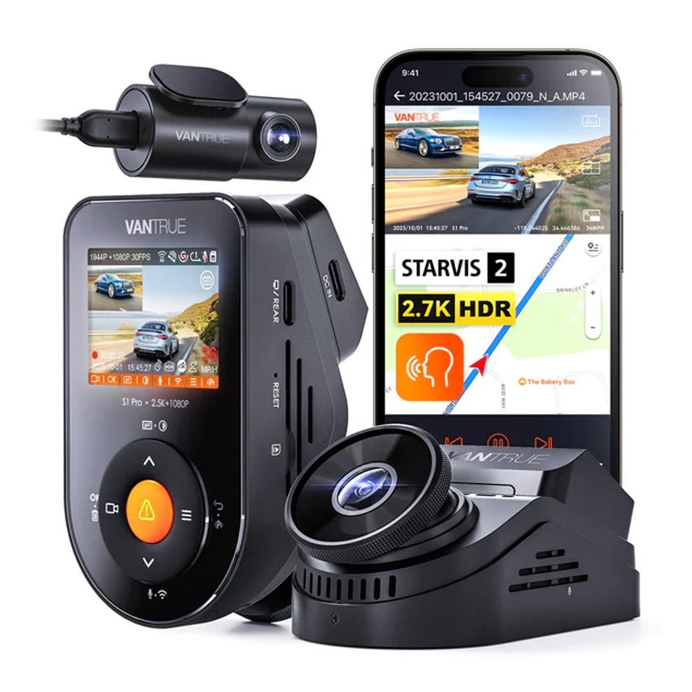 Camera auto de bord duala Vantrue S1 Pro fata-spate cu WiFi, 1440P ...
