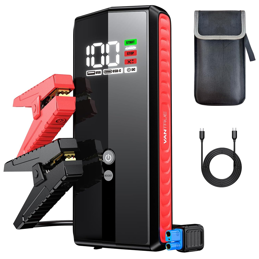 Starter Auto Portabil Vantrue, tip redresor cu acumulator 20000 mAh si ...