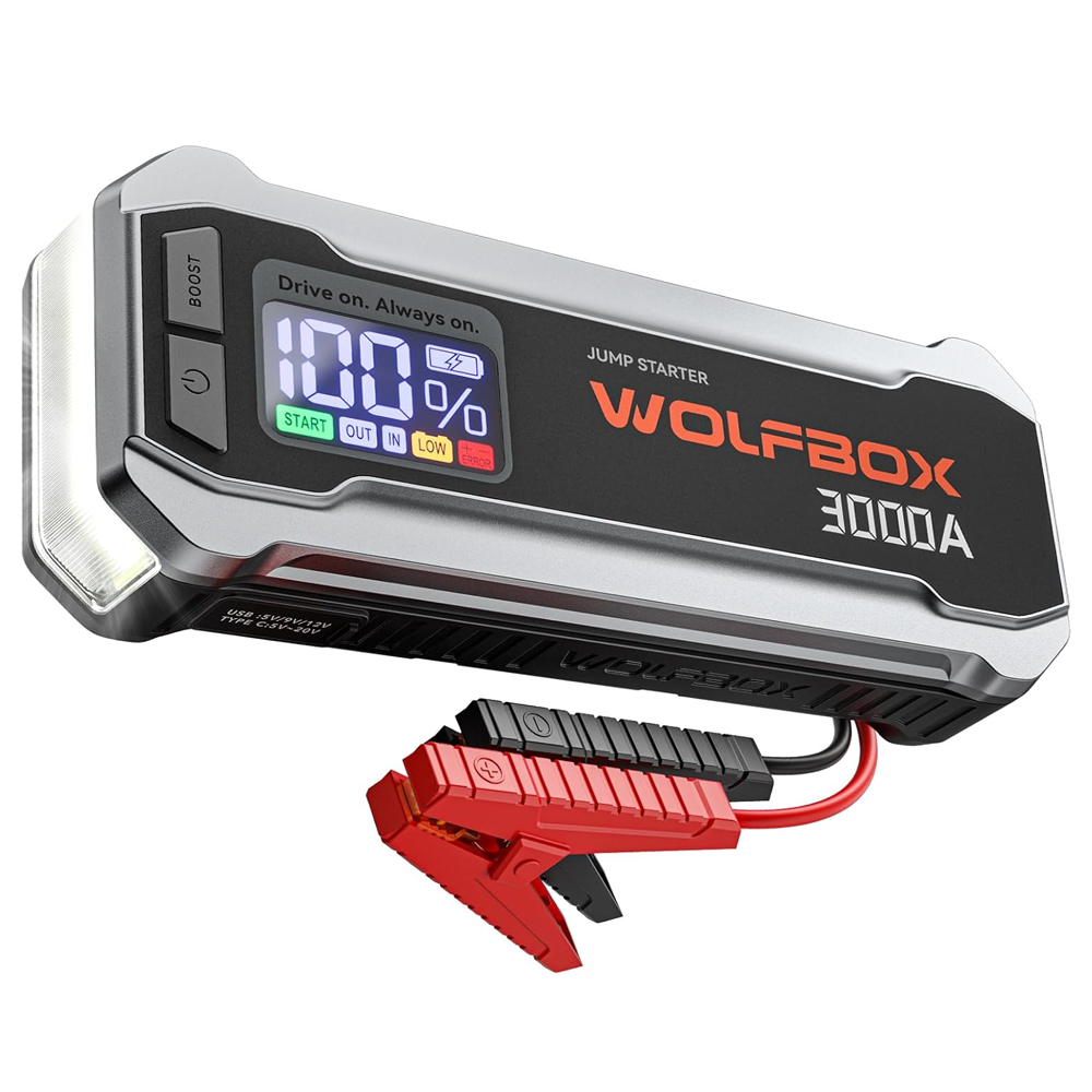 Starter Auto Portabil Wolfbox, tip redresor cu acumulator 16000 mAh 12V ...