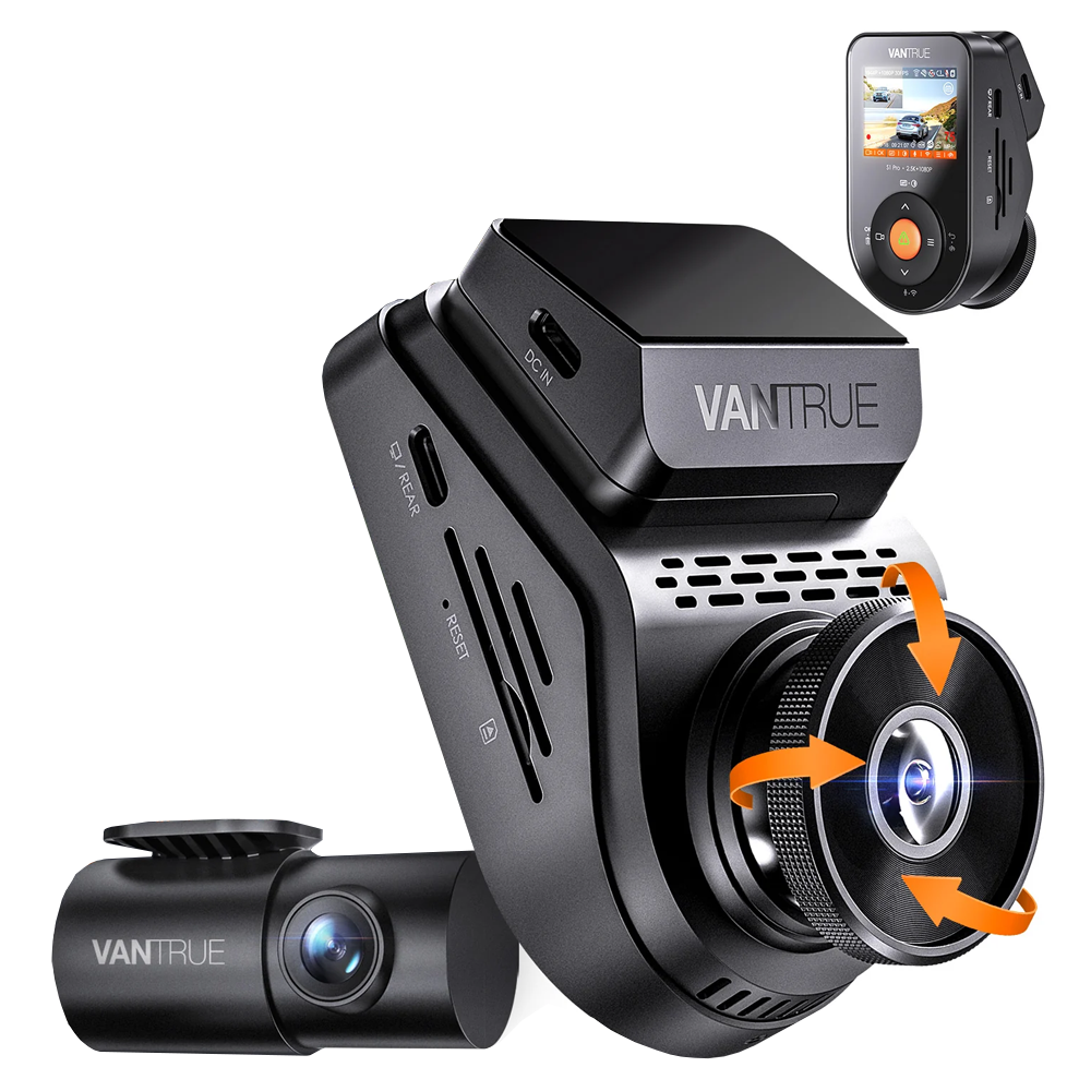 Camera auto de bord duala Vantrue S1 Pro fata-spate cu WiFi, 1440P ...