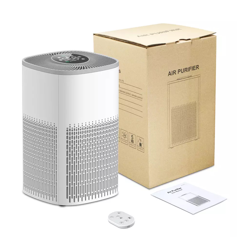 Purificator de aer cu filtru Hepa si Carbon, 3 trepte viteza, debit 210 ...